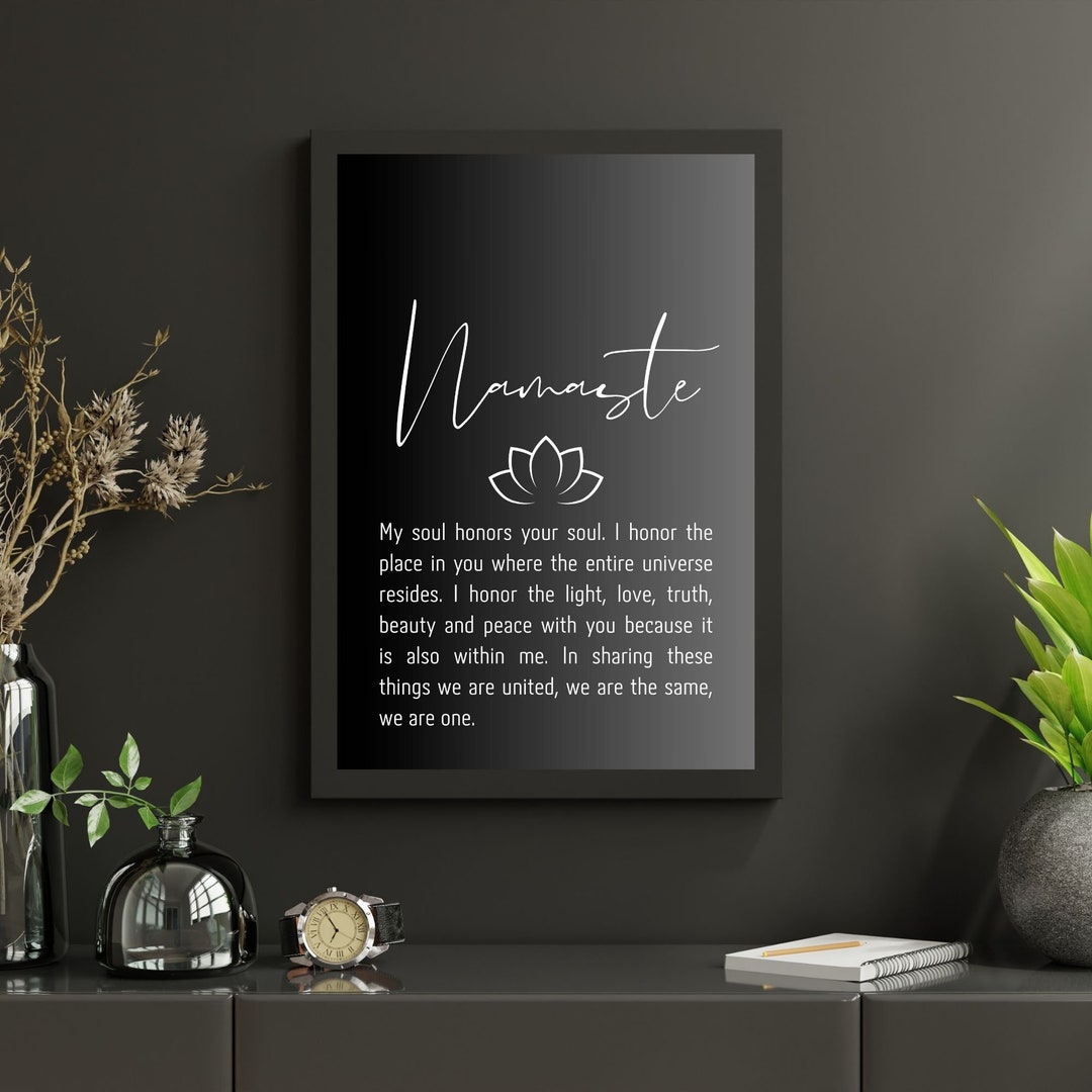 Namaste Poster, Yoga Wall Decor, Namaste Print, Meditation Wall Art ...