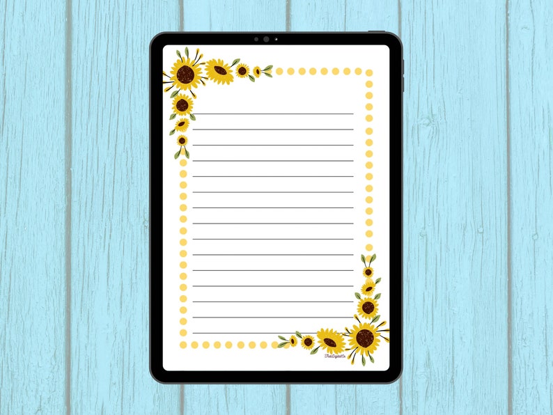 Sunflower Stationary-cute Stationary-floral Stationary-botanical ...