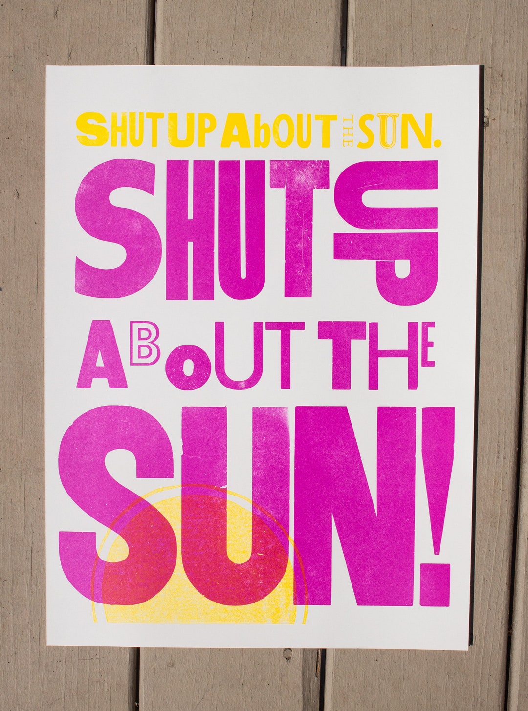 The Office Poster Shut up About the Sun Letterpress Art Print - Etsy UK