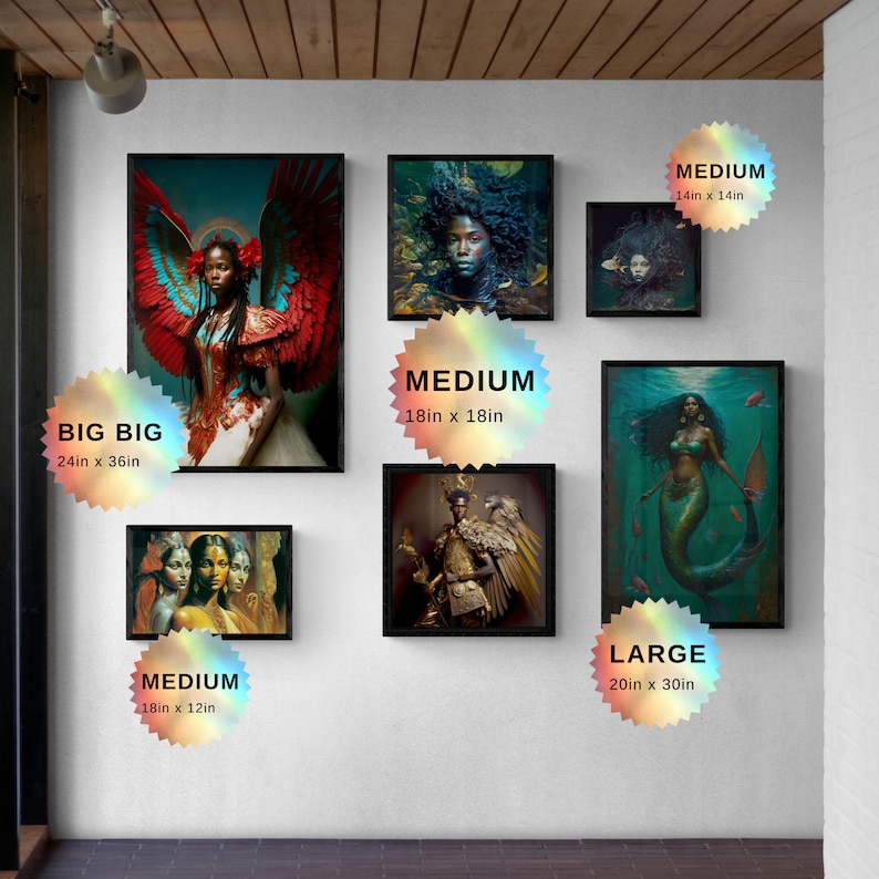 Black Mermaid Poster African Folklore Renaissance Art Queen B Wall ...