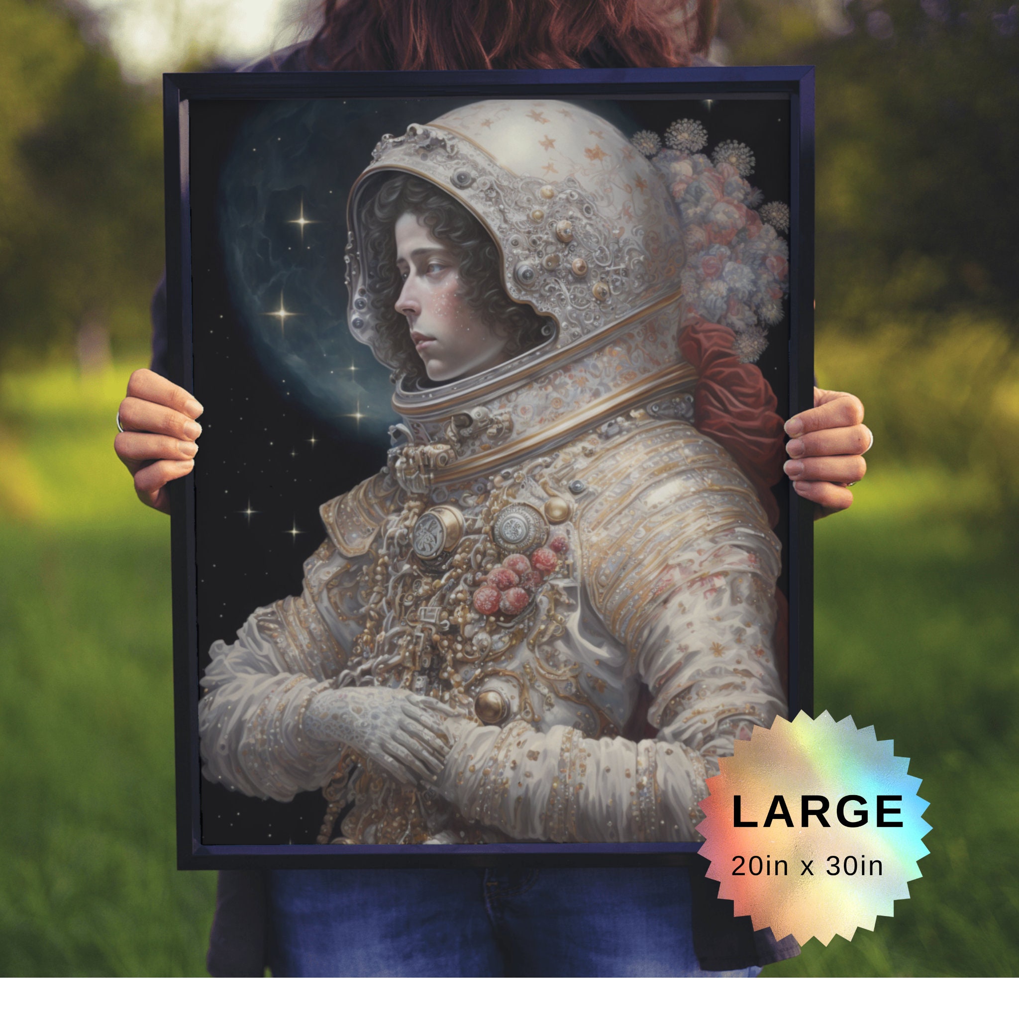 Cyberpunk Queen Poster Sci Fi Fantasy Art Nouveau Style Steampunk Woman ...