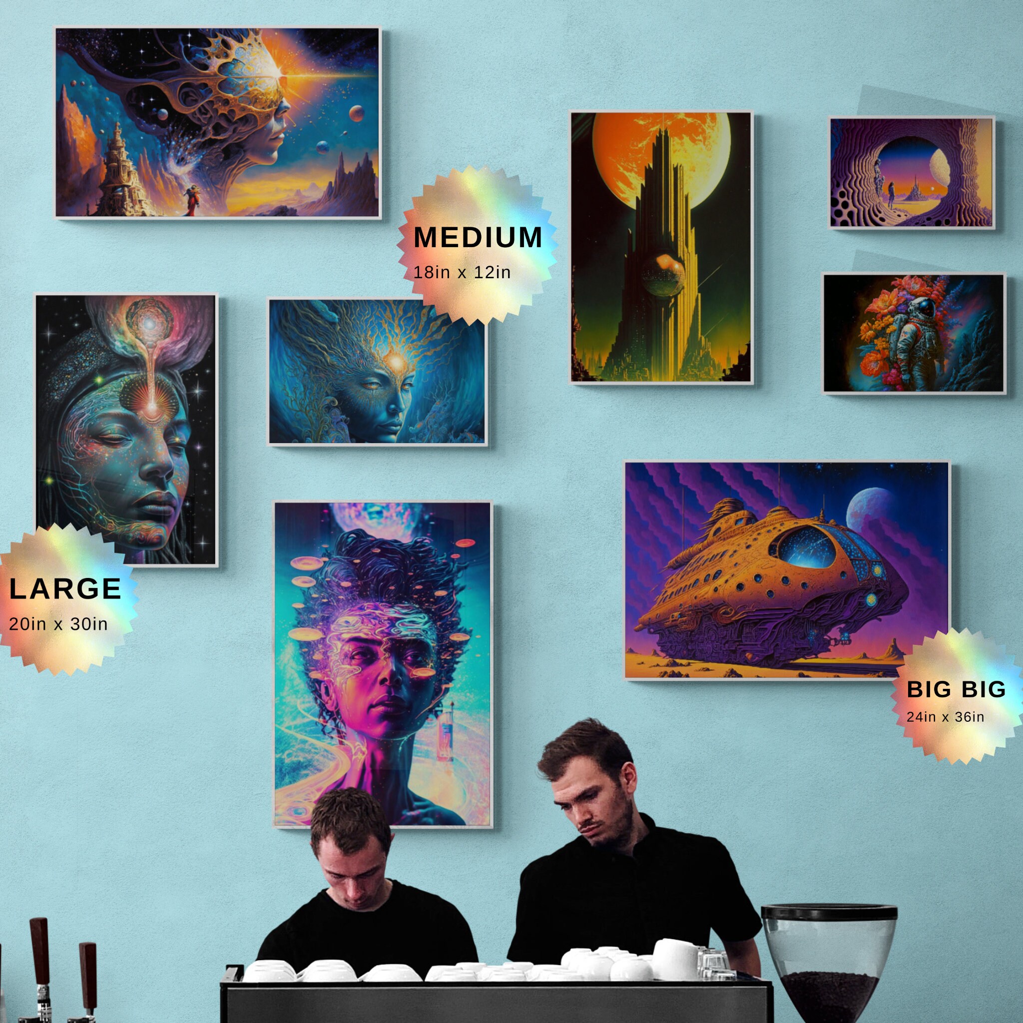 Star Traveler Space Poster Cyberpunk Astronaut Portrait Futuristic ...