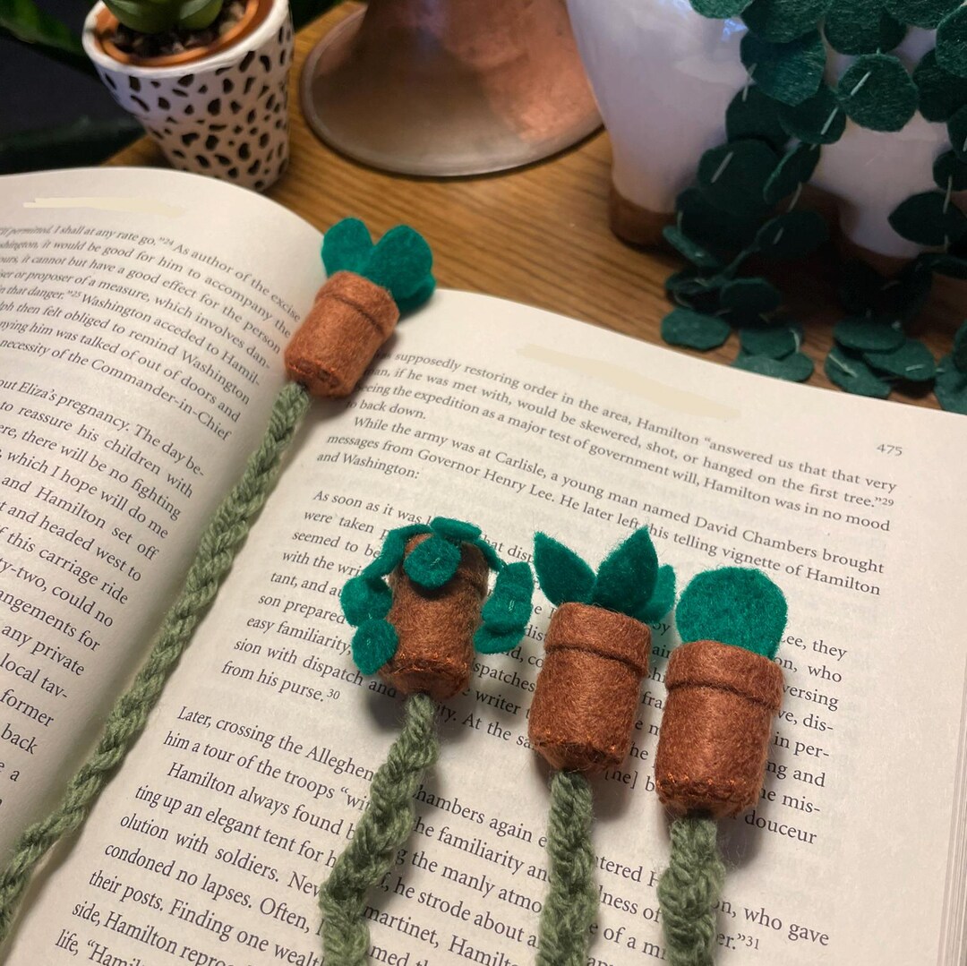 Succulent Felt Bookmarks | Cute Plant Bookmarks for Readers | Gift for ...