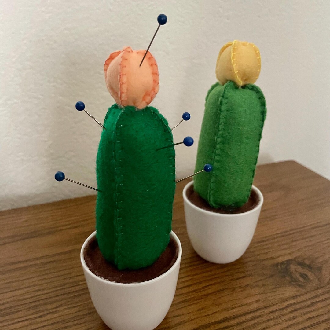Custom Felt Potted Cactus | Handmade Desk Decor | Pin Cushion | Textile ...