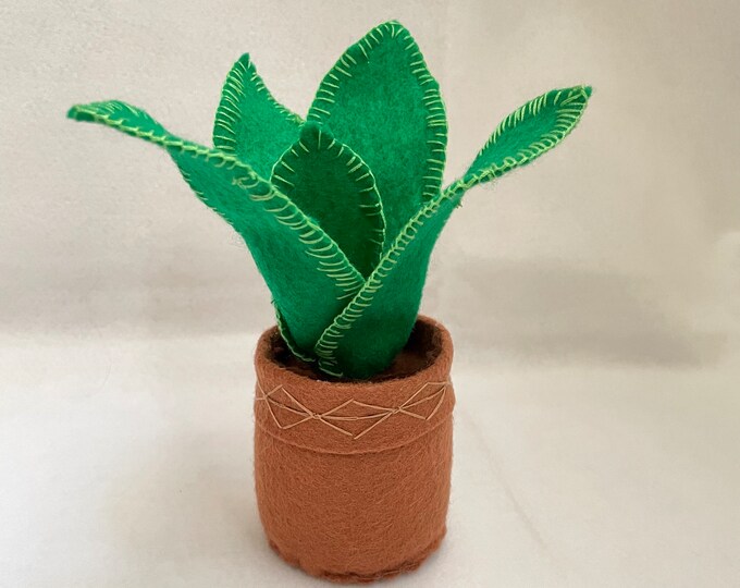 Unique Handcrafted Felt Snake Plant | Decorative Textile Plant ...