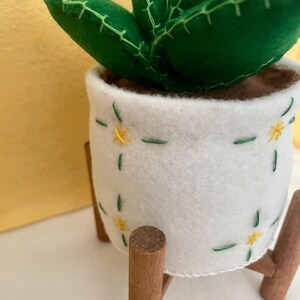 Felt Plant Pot With Embroidered Design and Felt Succulent | One-of-a ...