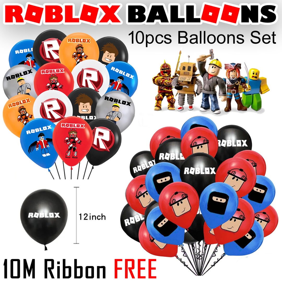 12 Kids Theme Birthday Cartoons Latex Print Balloons Party Roblox ...