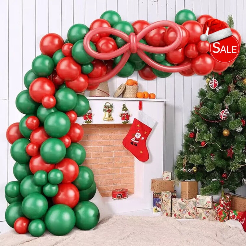 Merry Christmas Balloon Garland Arch Kit Set Latex Ballon Party Xmas ...