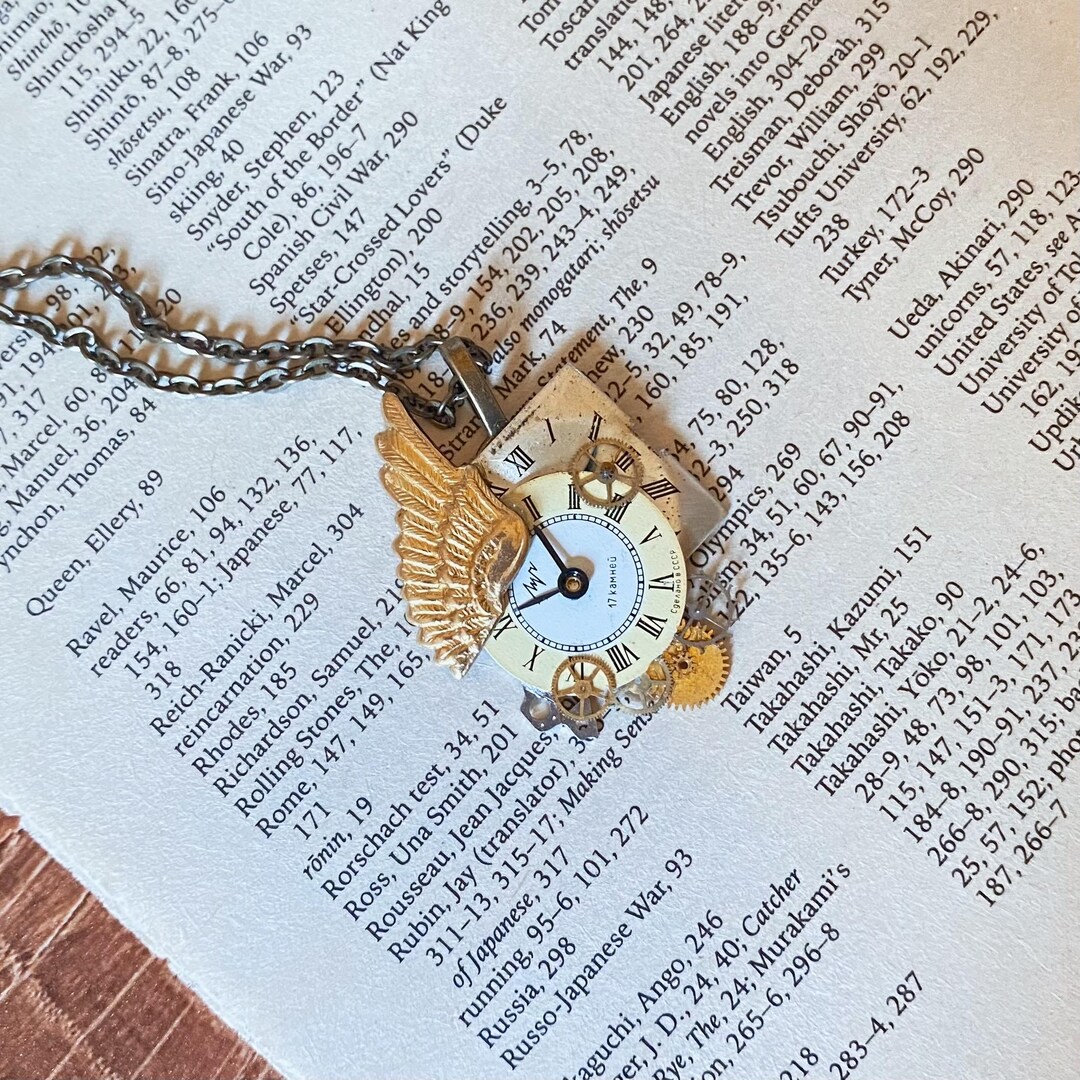 Chronos Wing| Vintage Necklace, Artist Handmade Pendant Necklace,watch ...