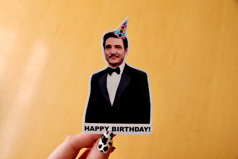 Pedro Pascal Happy Birthday Vinyl Sticker - Etsy