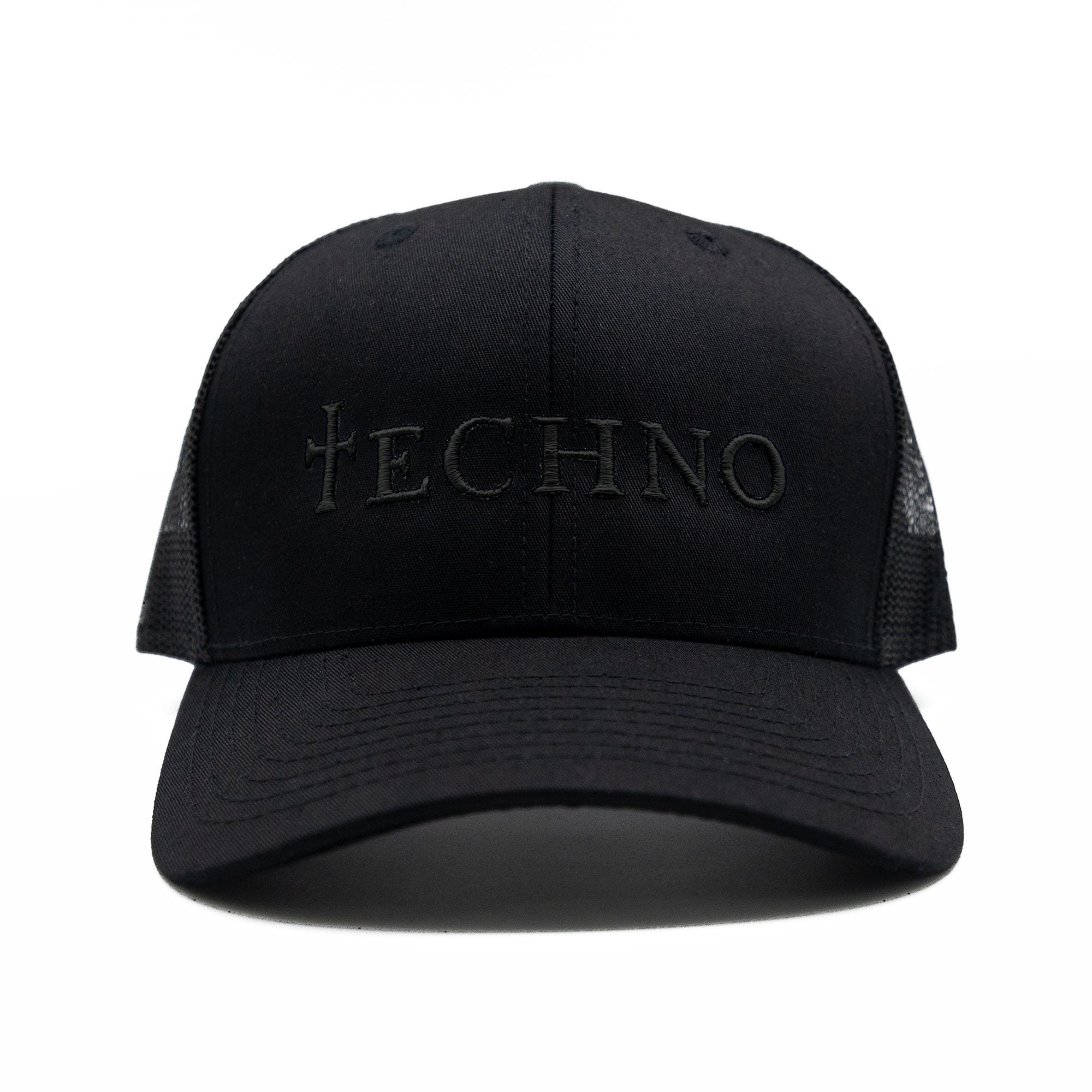 TECHNO 3D Puff Embroidered Logo 6 Panel Mesh Snapback / Black - Etsy