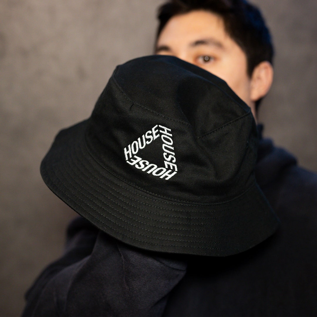 Tri [house] Cotton Twill Bucket Hat, White Embroidery - Etsy