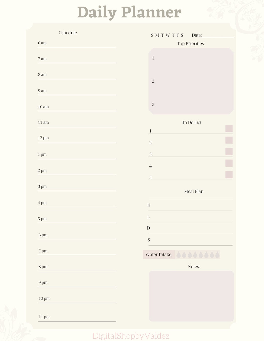 Daily DIGITAL Planner, INSTANT PDF Download Available, Can Use on ...