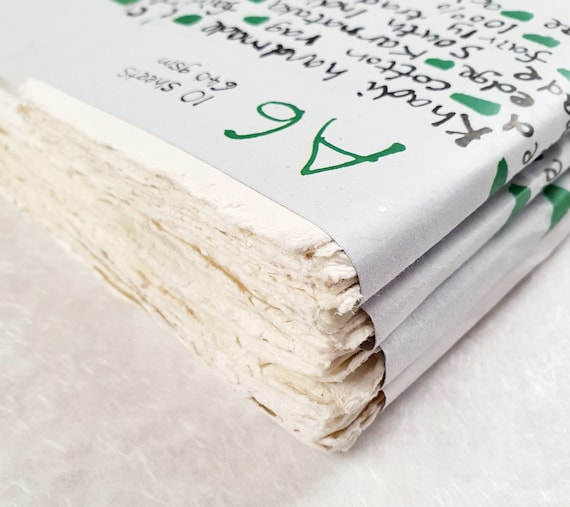Khadi Handmade Paper Packs 640gsm 10 Sheets Deckle Edged in - Etsy UK