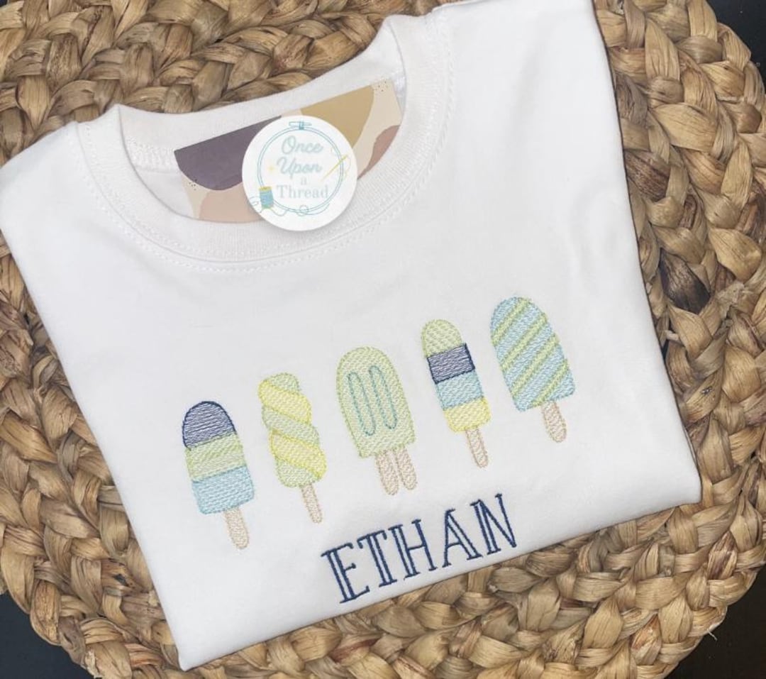 Popsicle Shirt - Beach - Bubble - Tee - Embroidered - Etsy