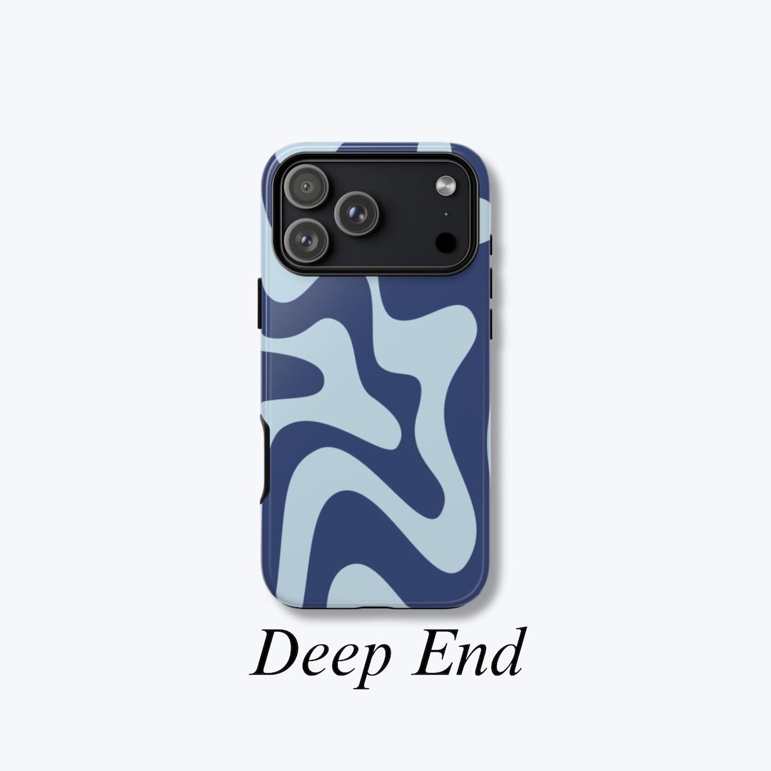 Fun Blue Swirl Pattern iPhone Case, Durable, High Quality Case, Sungly ...