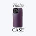 Thalia Case: Burgundy and Blue-lilac Striped Phone Case, Glossy ...
