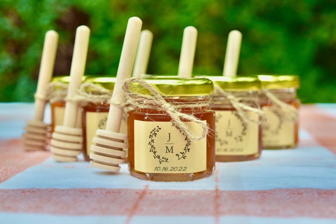 Honey Jar Wedding Favors - Mini Honey Jar Party Favors - Bridal Shower ...