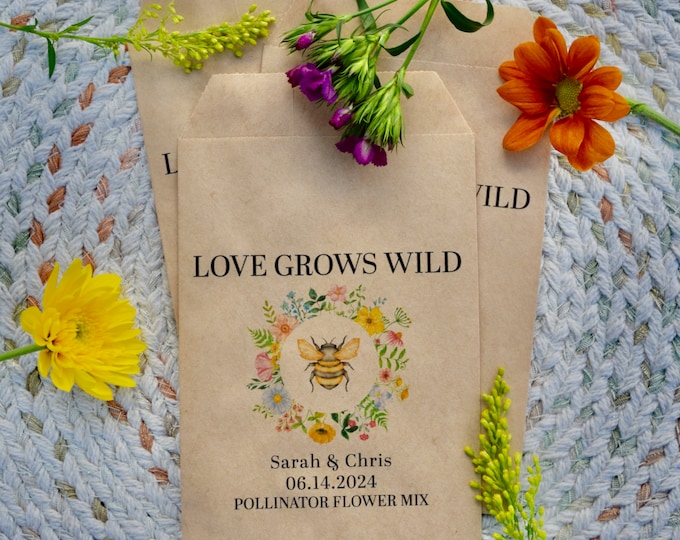 Personalized Wildflower Seed Packets Wedding Favors Pollinator Mix ...