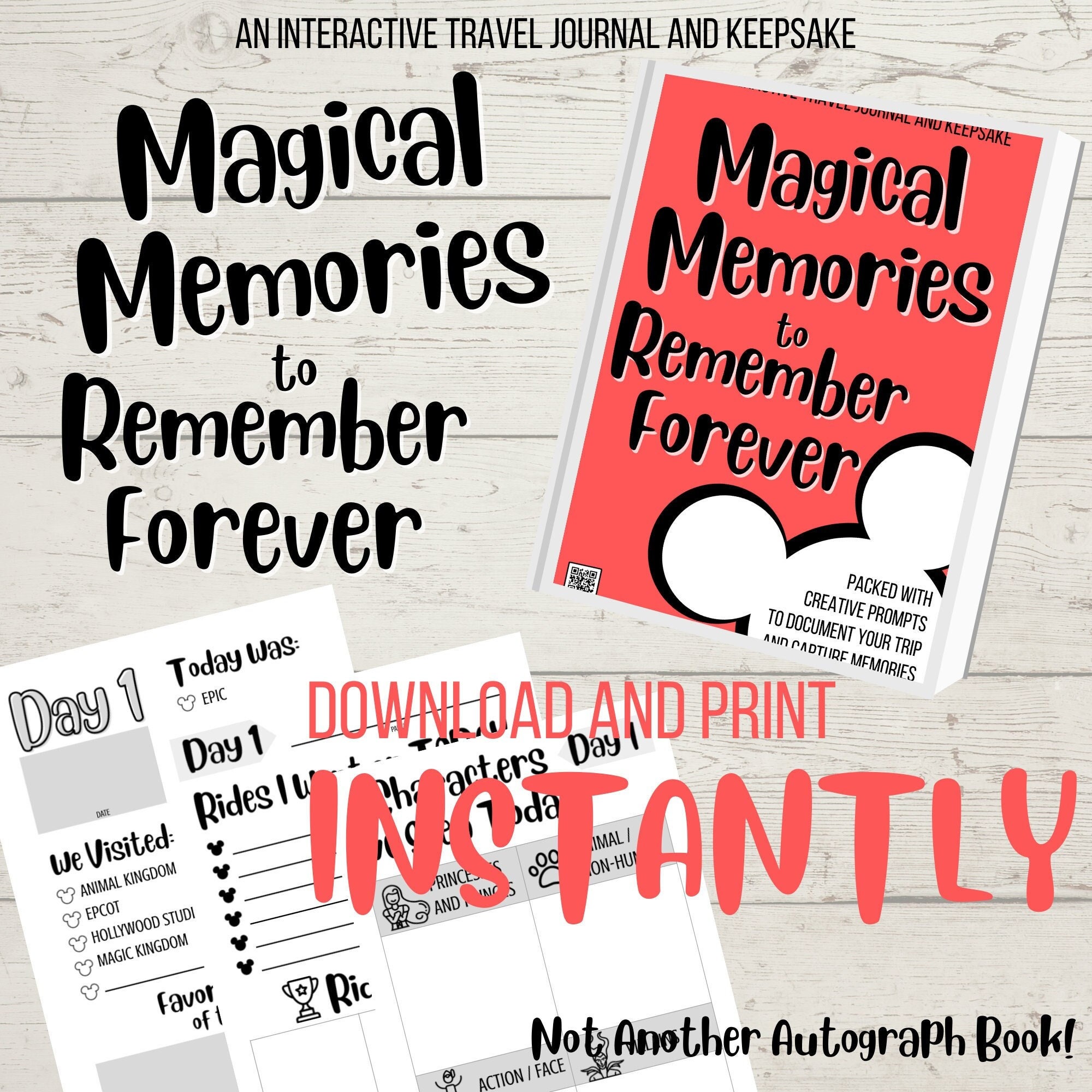 INSTANT DOWNLOAD Interactive Travel Journal / Magical Memories to ...