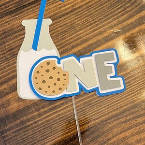 Milk and Cookies Cake Topper, Cookie Cake Topper “one” - BLUE - Etsy