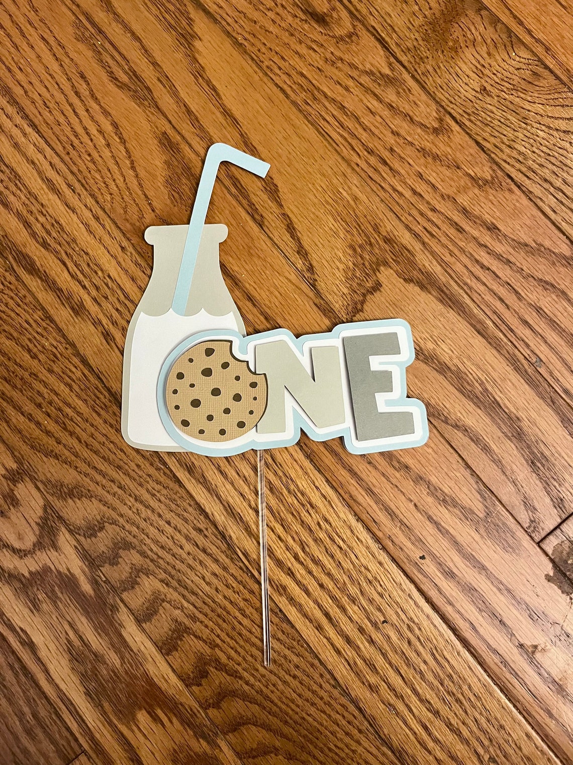Milk and Cookies Cake Topper, Cookie Cake Topper “one” - BLUE - Etsy