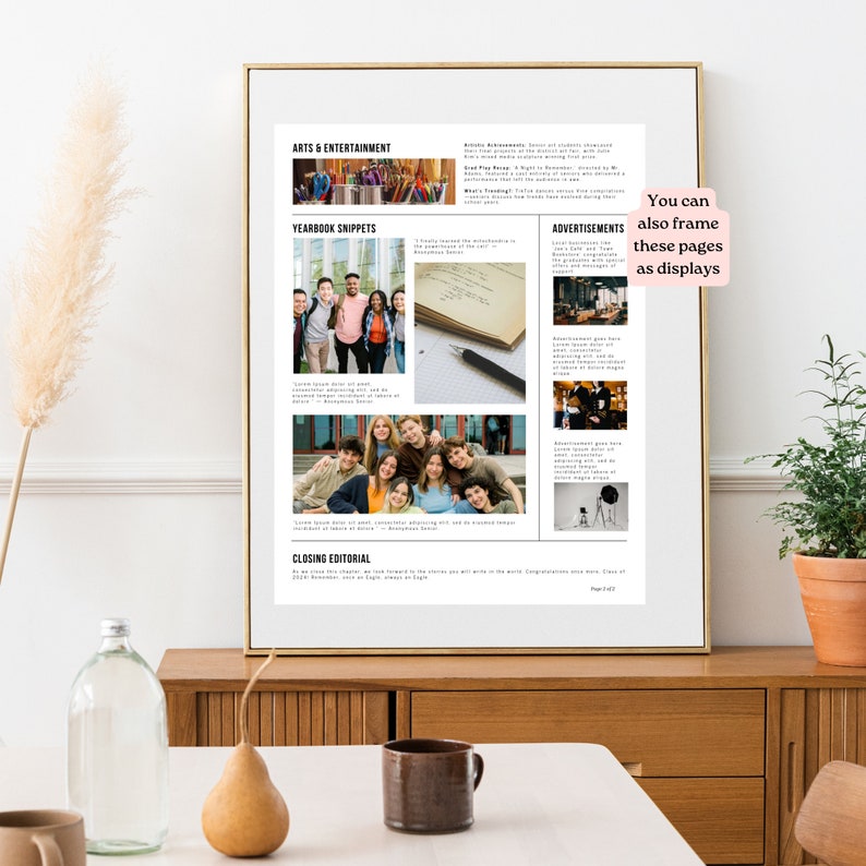 Graduation Newspaper, Graduation Program Canva Editable Template, Class ...