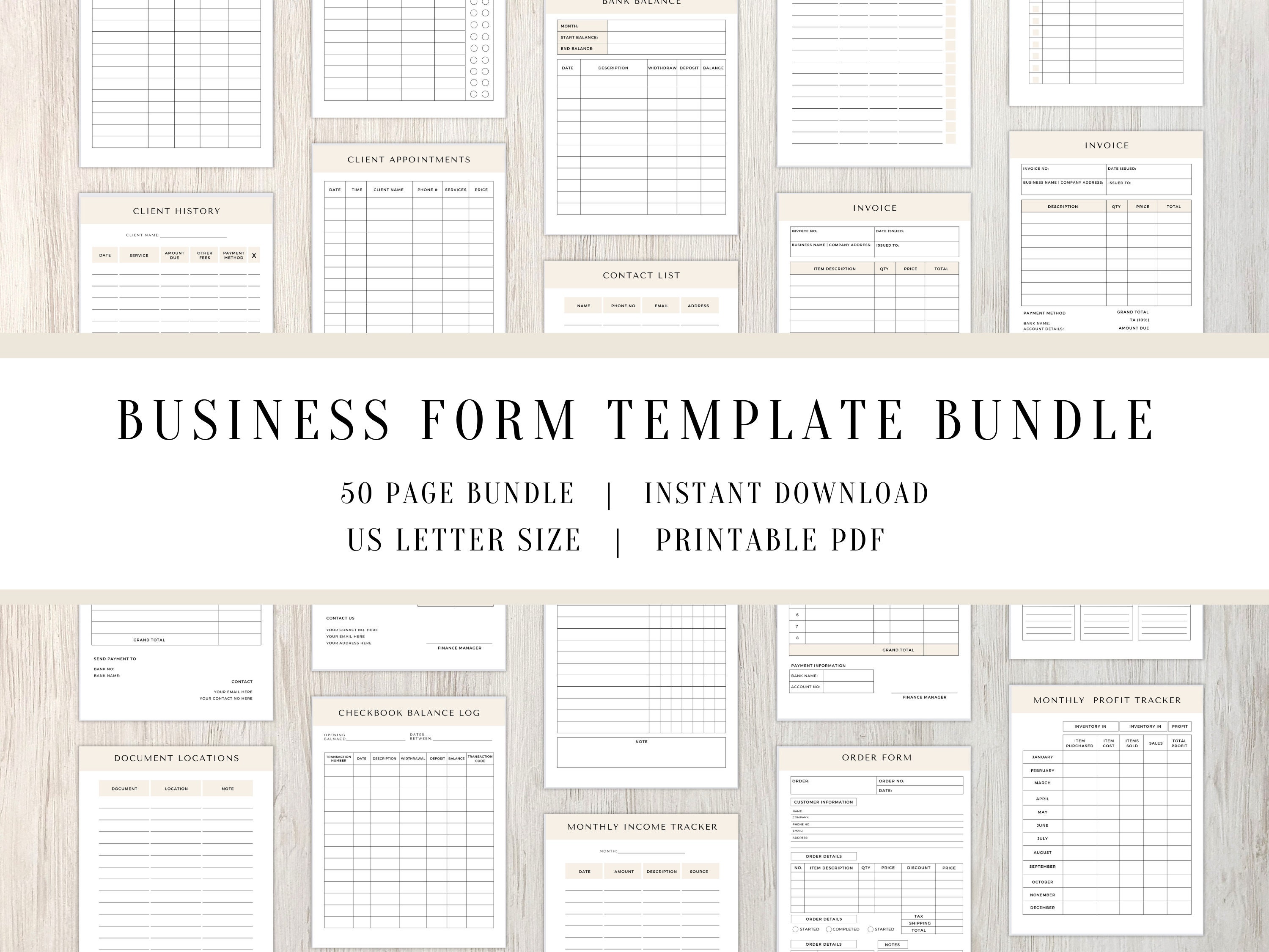 Comprehensive Business Forms Canva Template Bundle Streamline Business ...