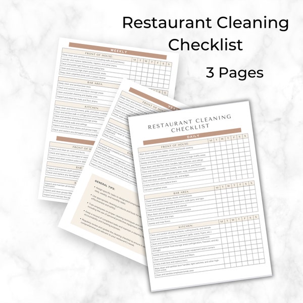 Cleaning the Kitchen Checklist - Etsy