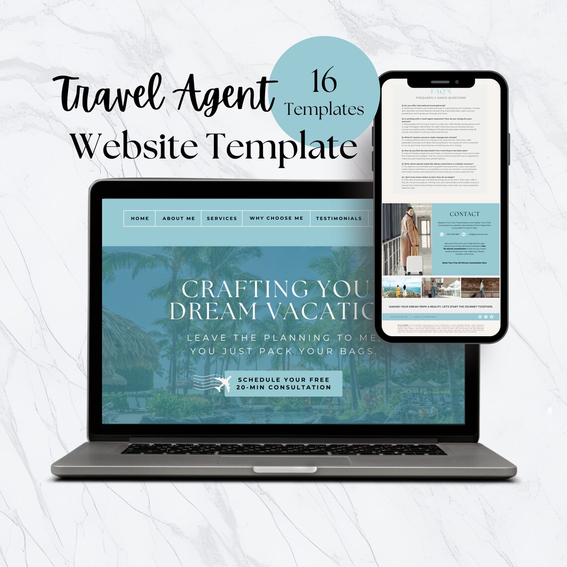 Travel Agent Canva Website Template Website Template for - Etsy