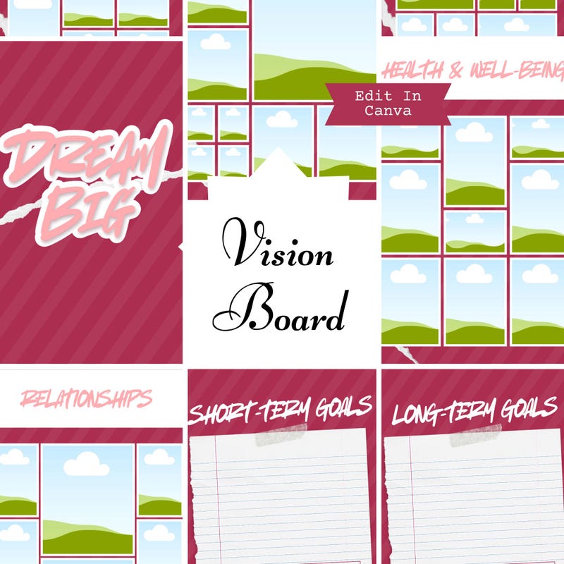 Teen Vision Board Template - Etsy