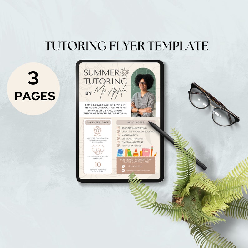 Tutoring Flyer Template, Instant Download, Homeschooling, Editable ...