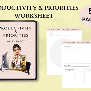 Productivity and Priorities Worksheet ,productivity Planner,editable ...