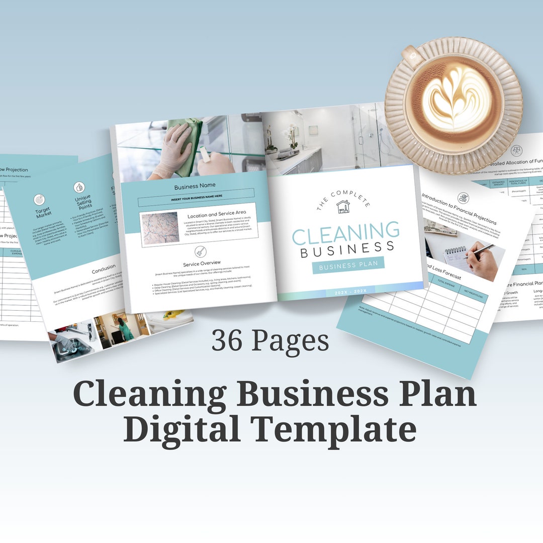 Cleaning Business Plan Digital Template, Instant Download, Cleaning ...