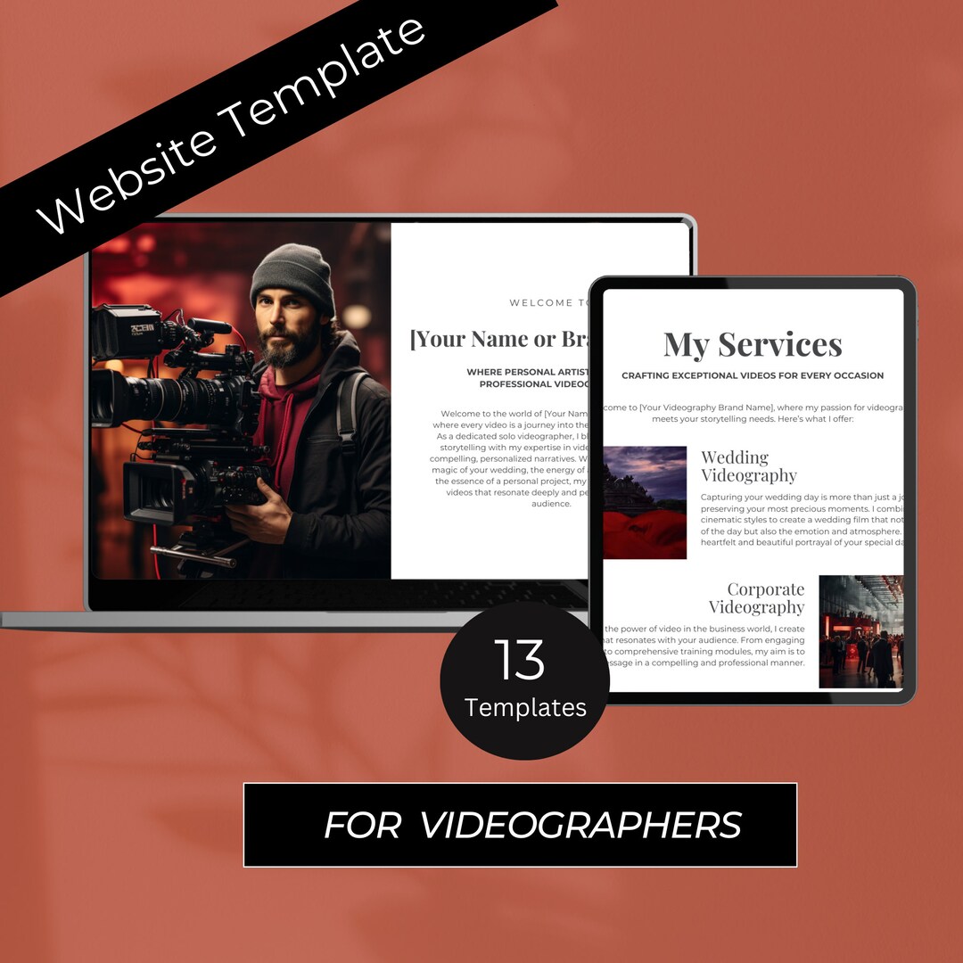 Videographers Canva Website Template, Editable Canva Template, Small ...