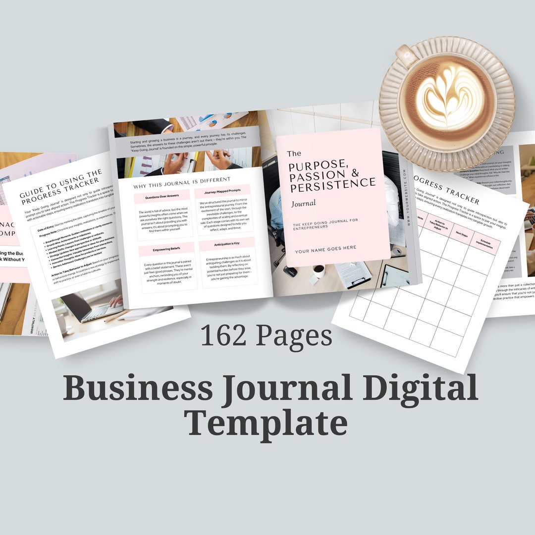 Business Journal Digital Template, Digital Planner, Editable Canva ...