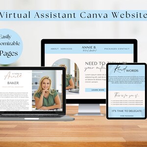 Virtual Assistant Canva Website Template,virtual Assistant Website Template,va Canva Website ...