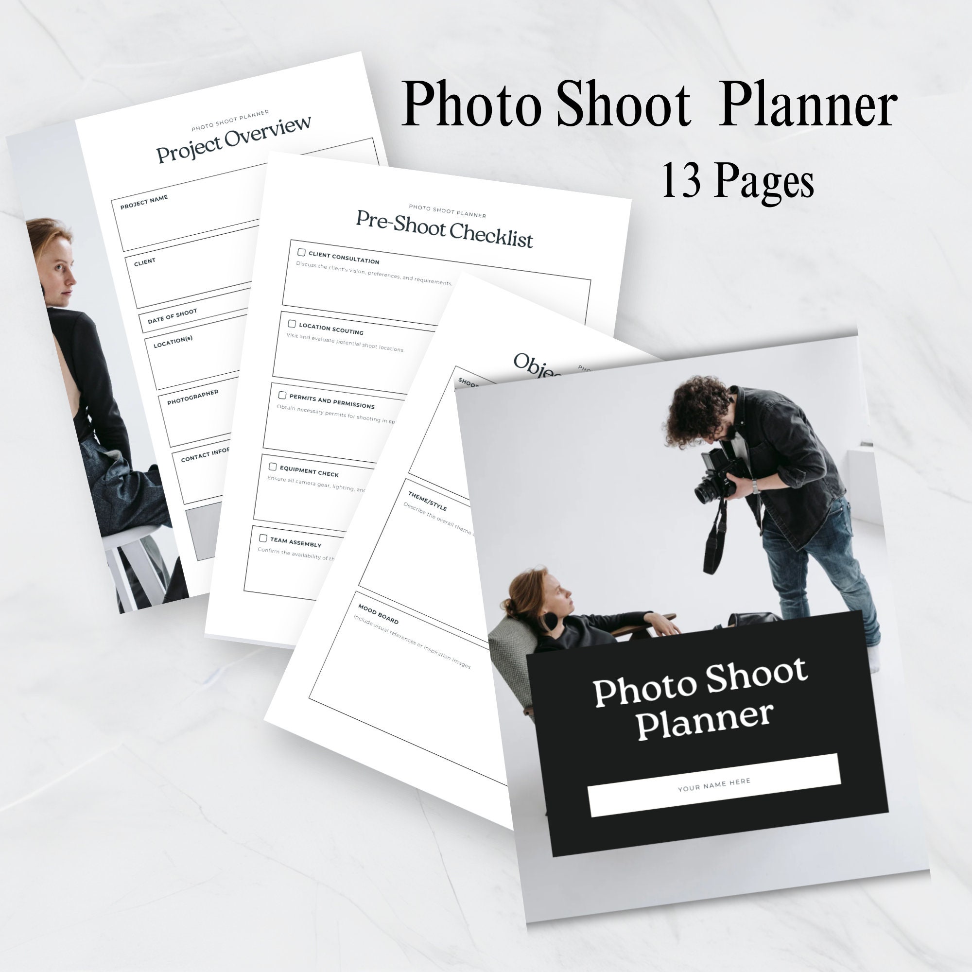 Photo Shoot Planner, Personal Branding Photography, Editable Canva ...