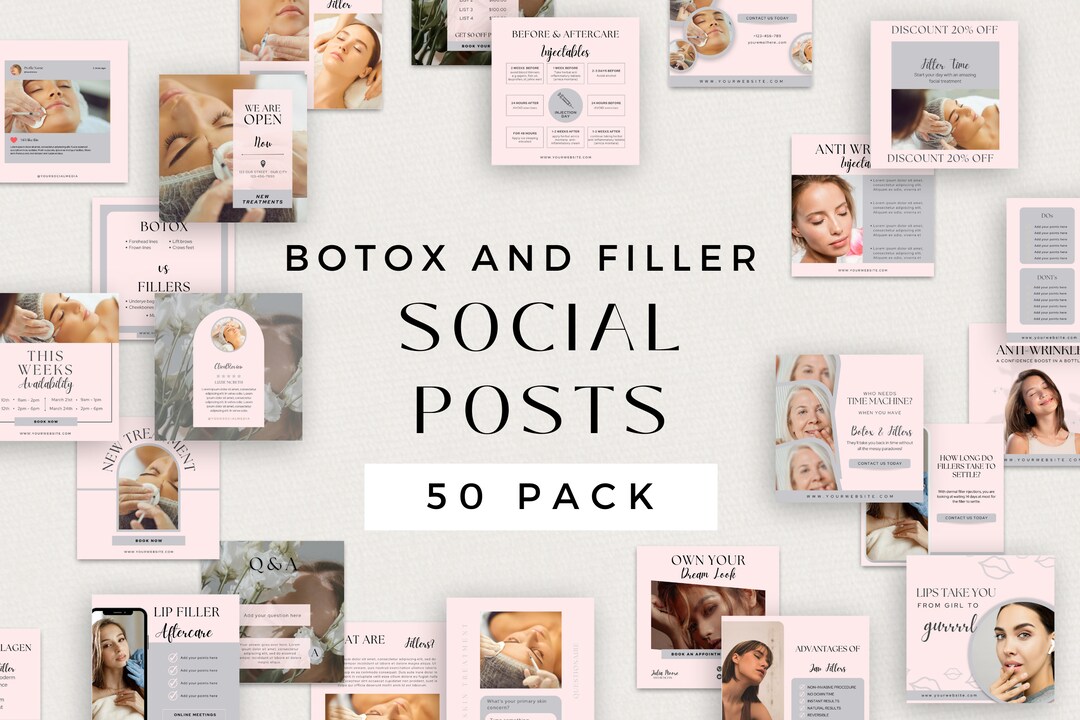 Pink Botox Templates Nurse Injector Instagram Templates Beauty Posts ...