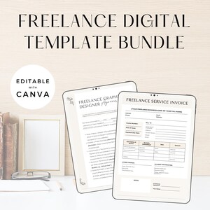 Freelance Digital Template Bundle, Customizable Business Cards ...