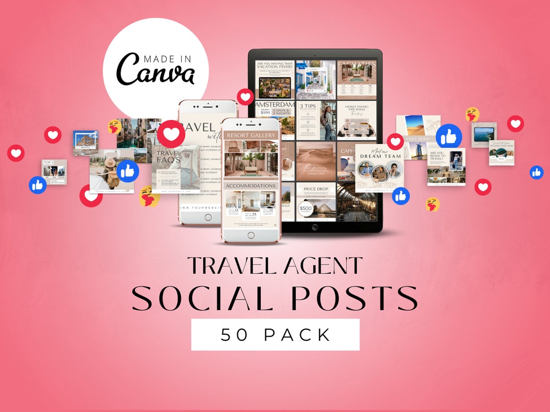 50 Pack Travel Influencer Instagram Templates Instant Download Editable ...