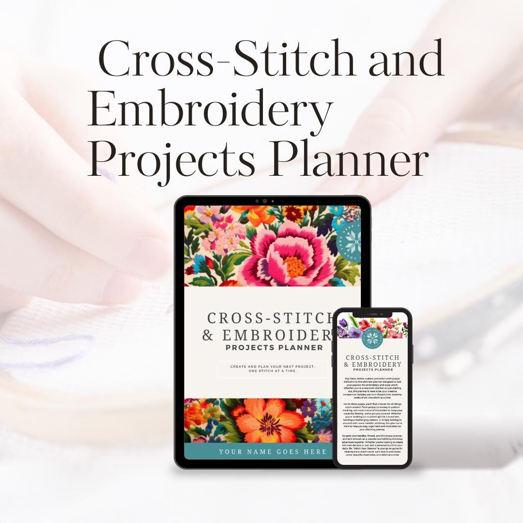 Cross Stitch and Embroidery Projects Planner, Creative Organizer for ...