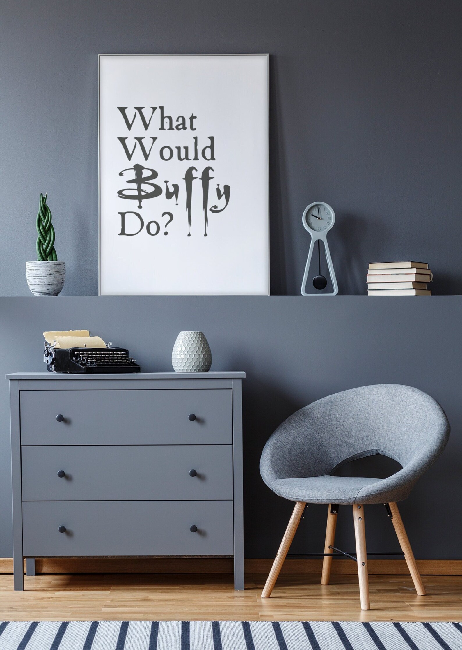 Buffy the Vampire Slayer Wall Art, Black & White Typography Poster ...