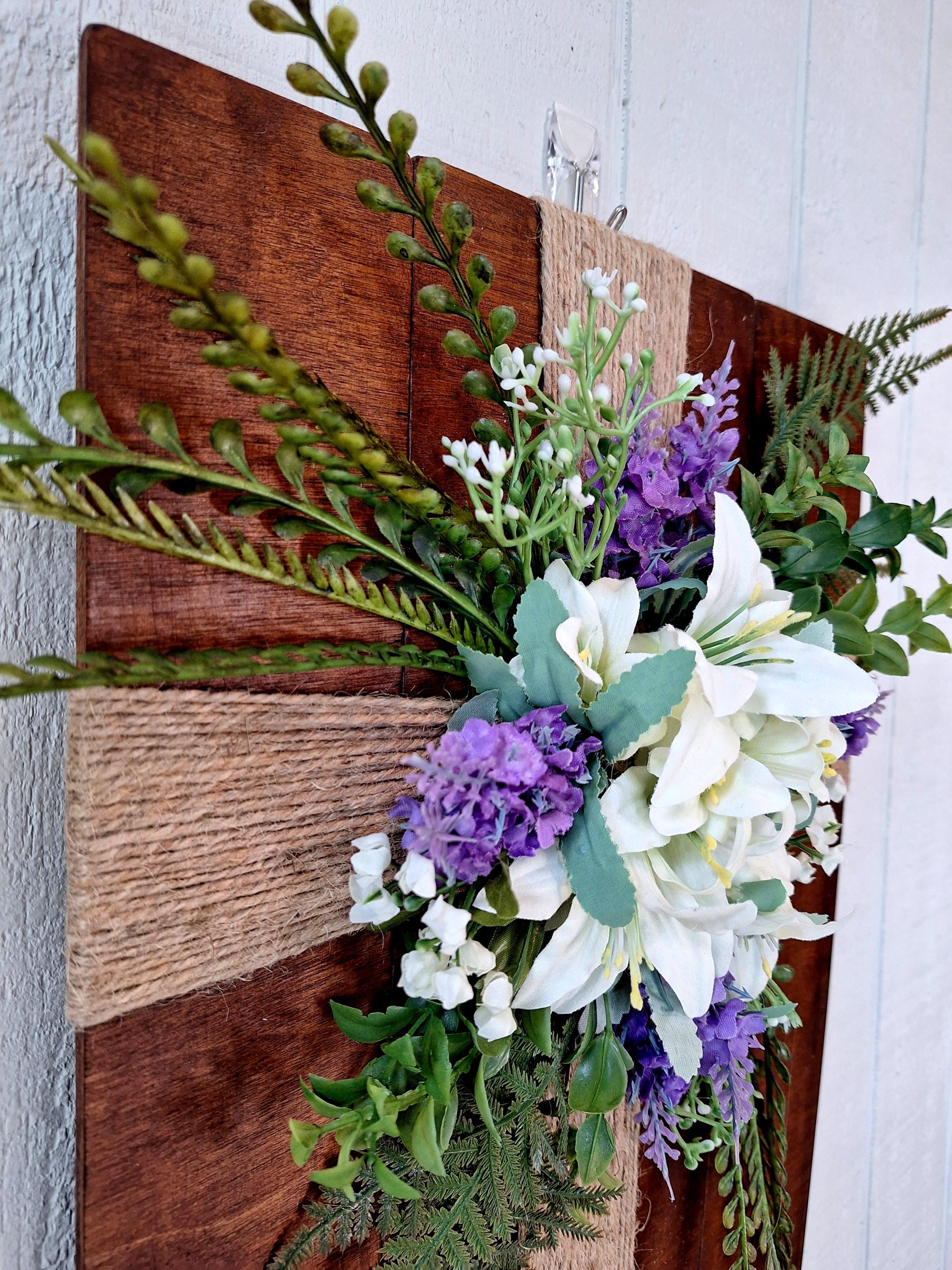 Easter Wreath, Cross on Wood Board, Christian Easter Wall Decor ...