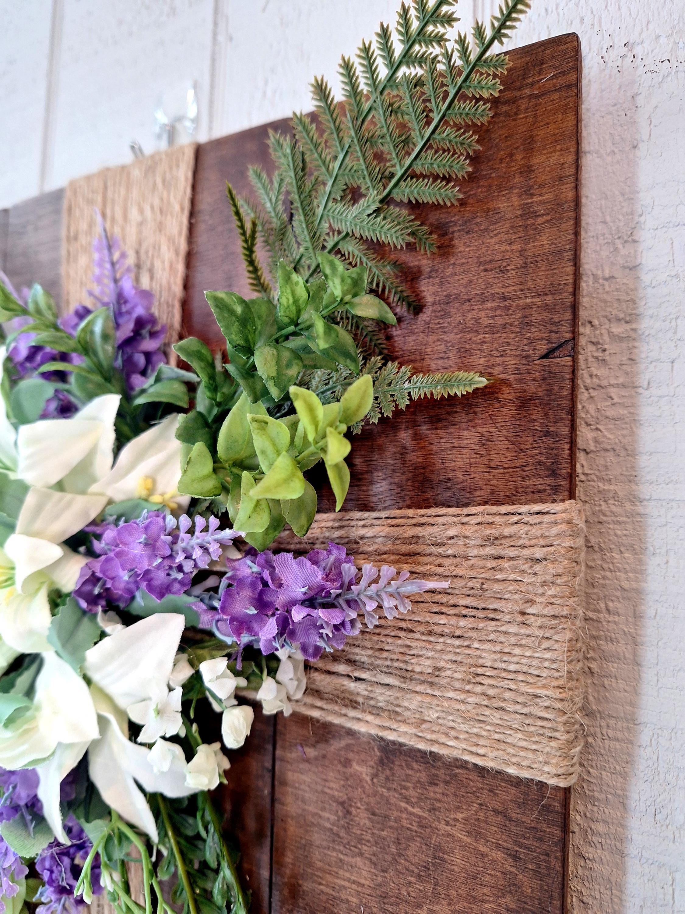 Easter Wreath, Cross on Wood Board, Christian Easter Wall Decor ...