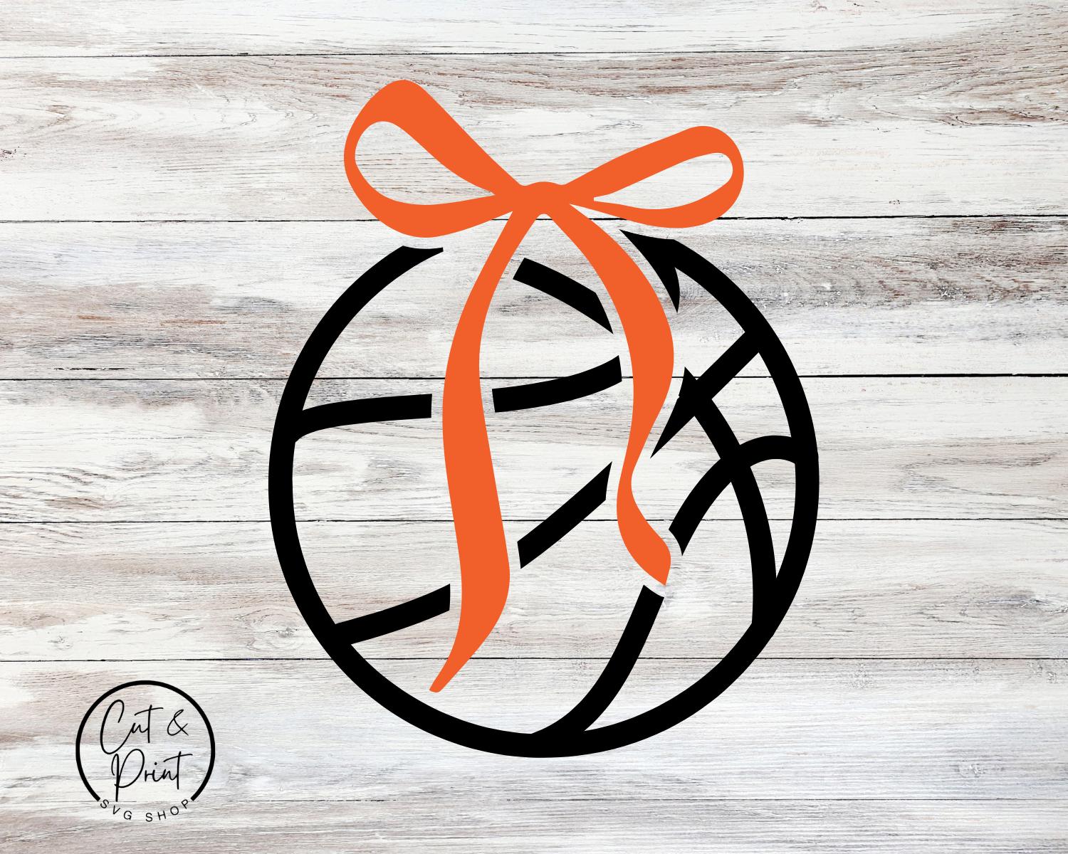 Basketball SVG, Basketball Png, Basketball With Bow Svg, Basketball ...