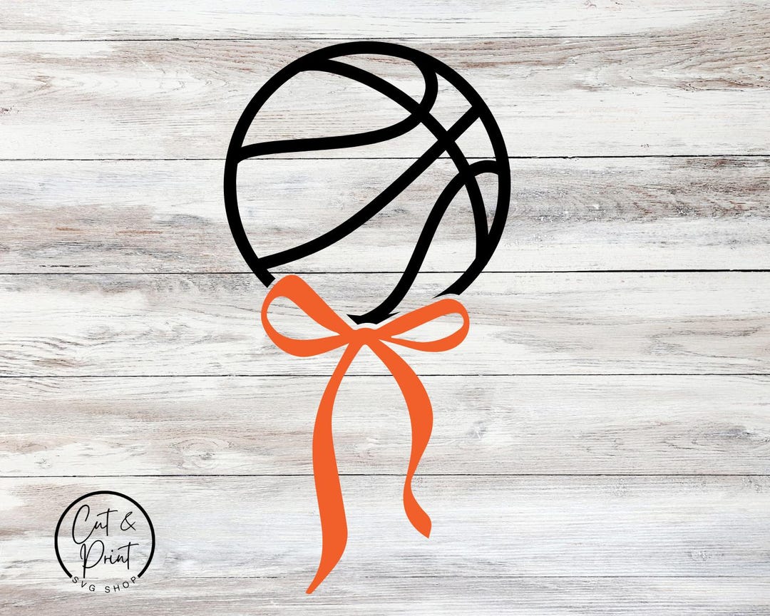 Basketball SVG, Basketball Png, Basketball With Bow Svg, Basketball ...