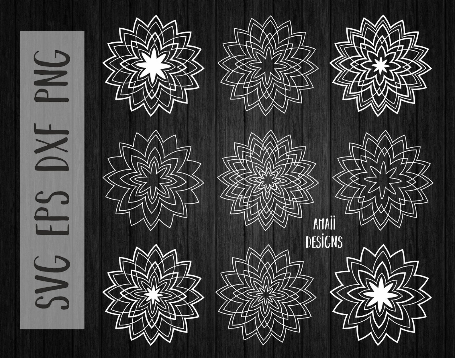 Mandalas SVG Bundle Digital Vector Download Files for - Etsy