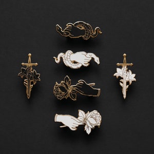 Victorian Hand Mourning Enamel Pin - Etsy