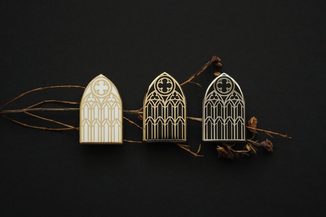 Gothic Arch Tracery Enamel Pin - Etsy